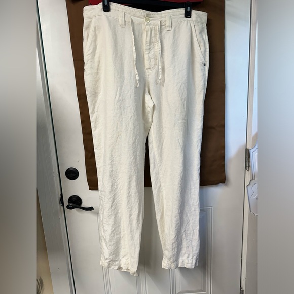 Murano | Pants | Murano White Linen Button Fly Pants | Poshmark